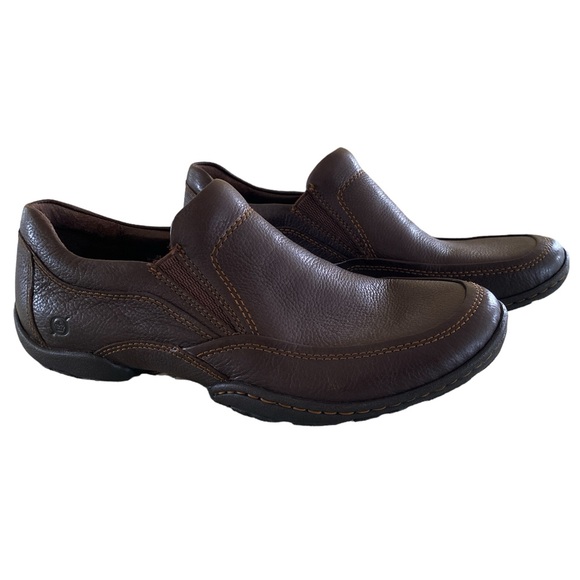 Born | Shoes | Born Mens Brown Leather Slipon Loafers H3735 Size 1 Wide ...